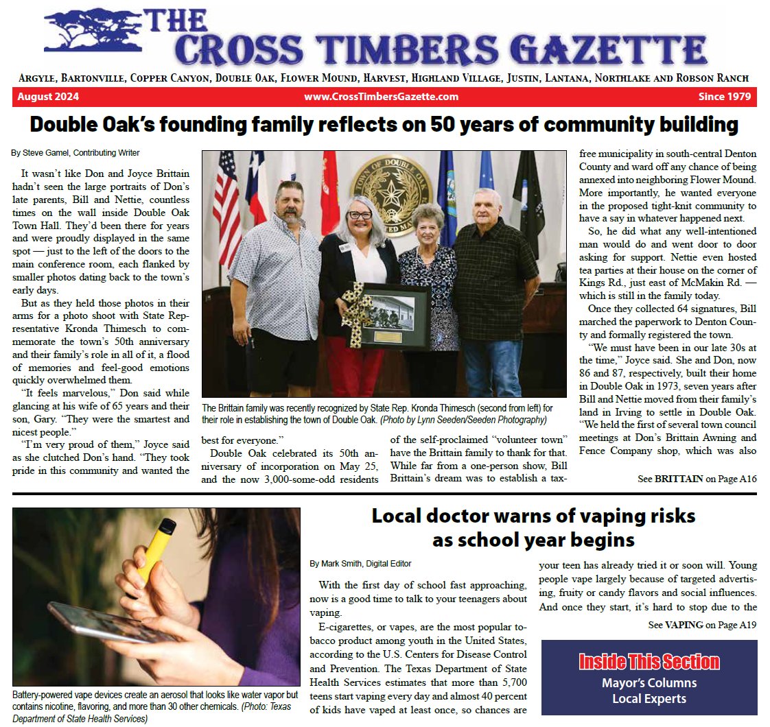 The Cross Timbers Gazette August 2024 - Cross Timbers Gazette ...